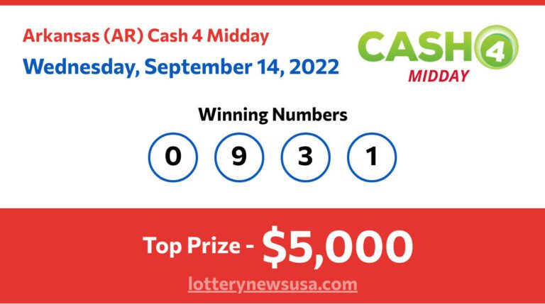 Cash 4 Midday winning numbers for Wednesday, September 14, 2022 ...